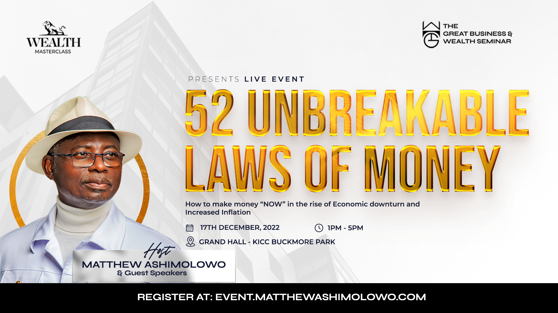 Join The Wealth Masterclass for 52 UNBREAKABLE LAWS OF MONEY