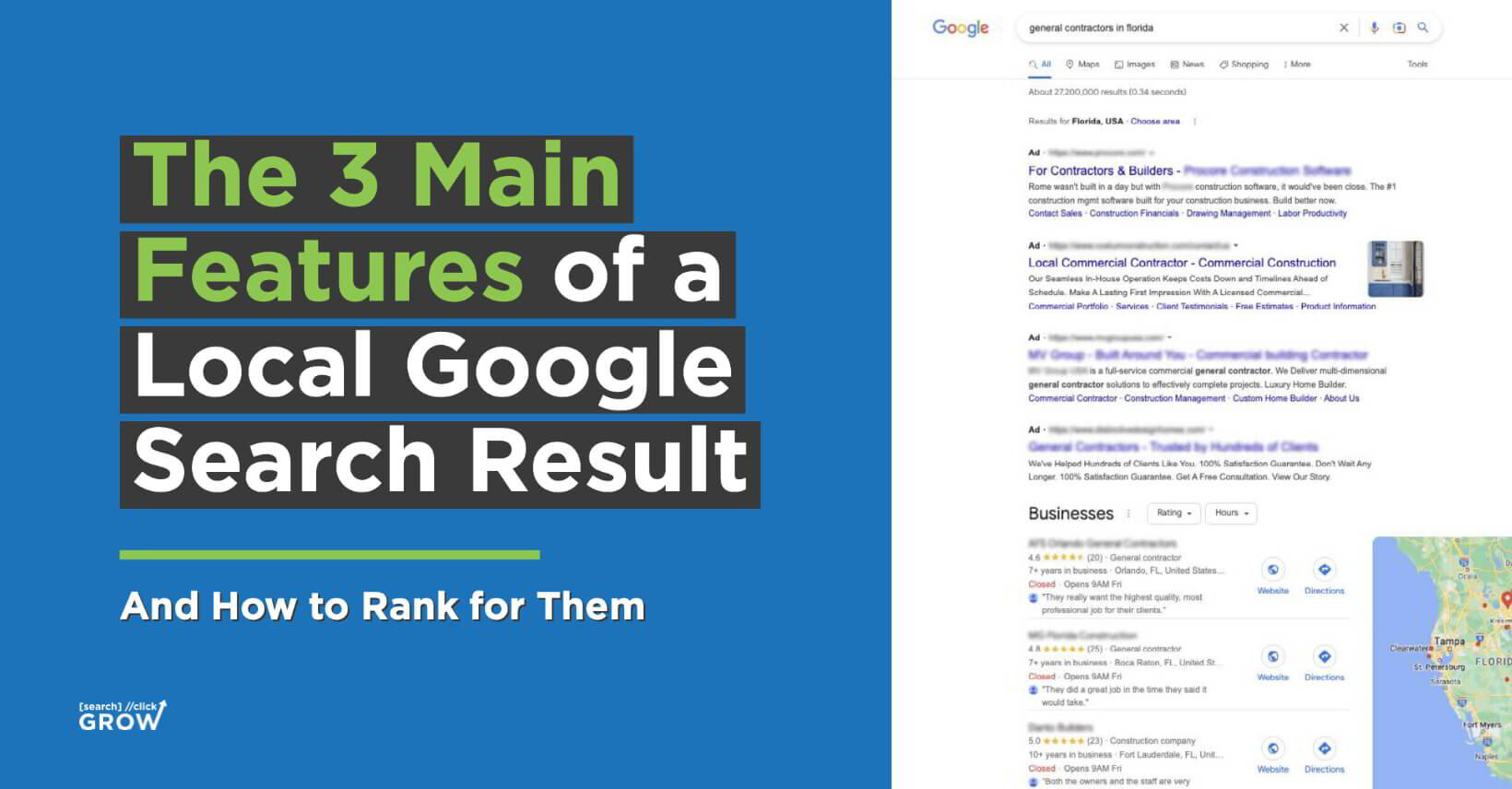 The 3 Main Features of a Local Google Search Result & How to Rank for Them