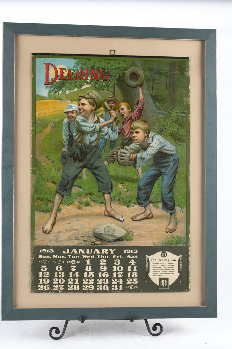 (sold)1913 Deering wall advertising Calendar baseball