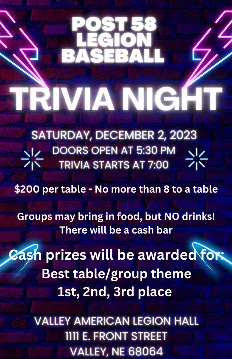 Table for Trivia Night! - SOLD OUT