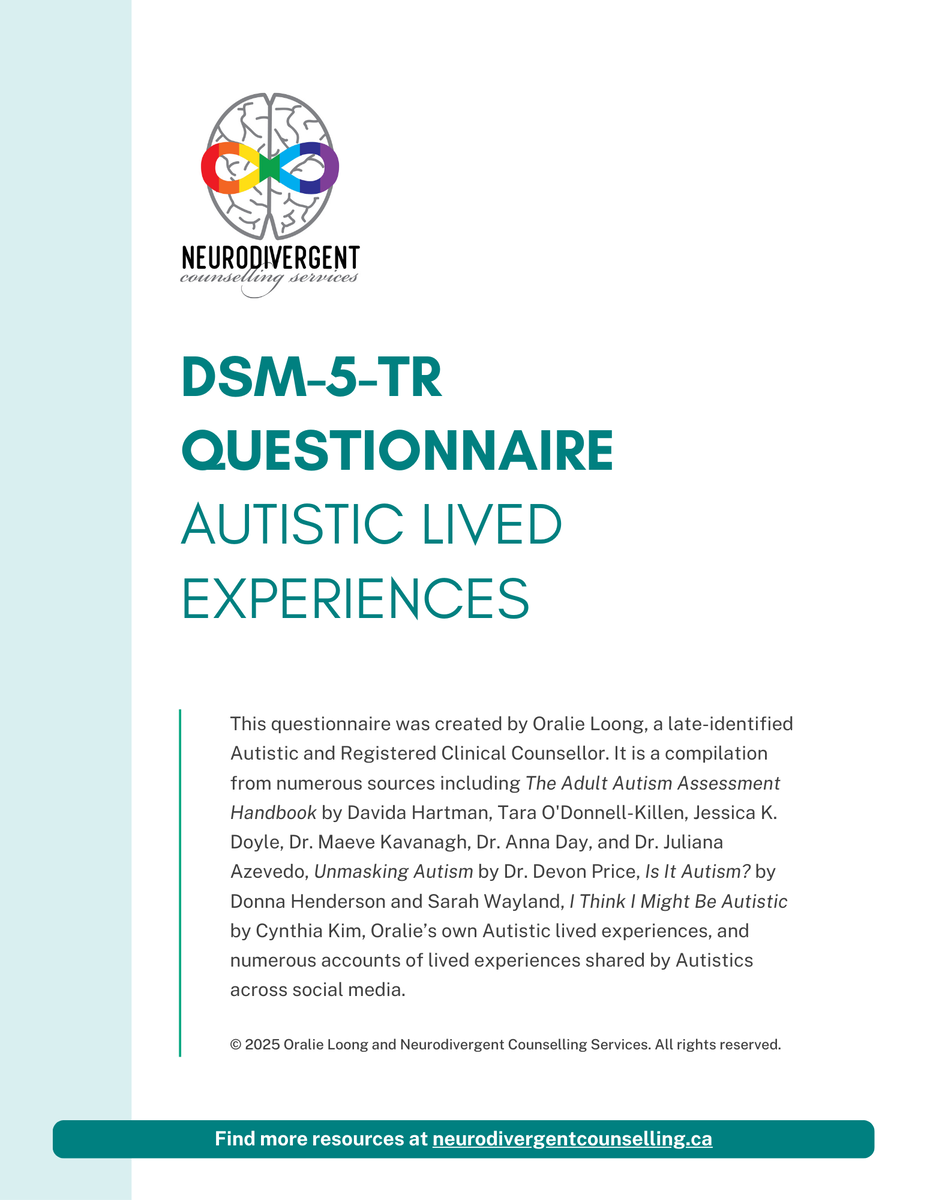 DSM-5-TR Questionnaire: Autistic Lived Experiences