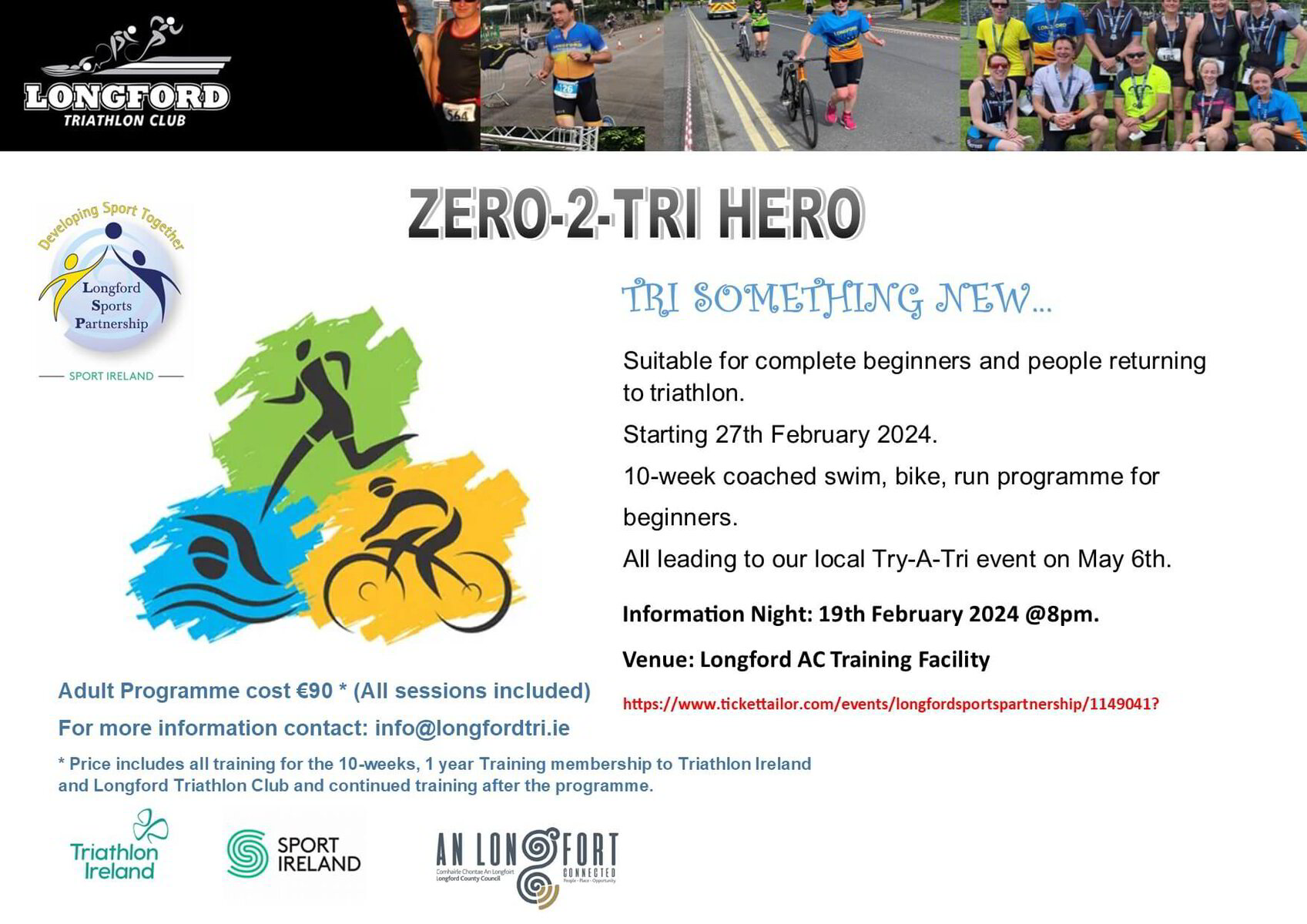 Longford Tri Club zero to Tri Hero programme