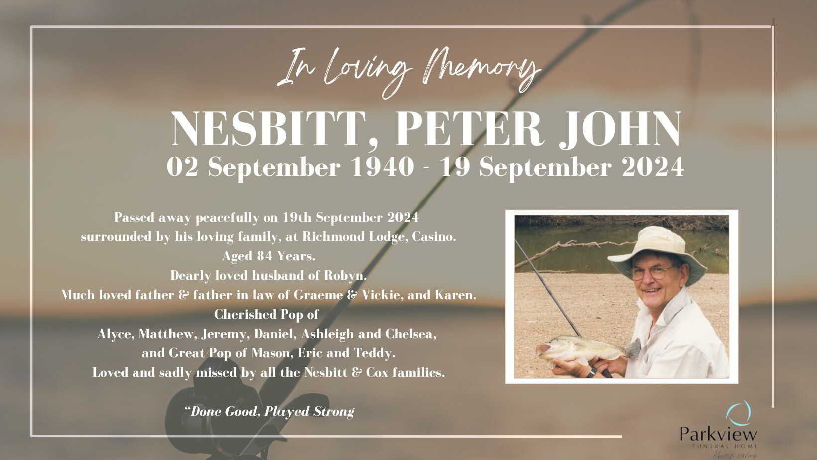 The passing of Peter John Nesbitt