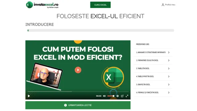Înveți să lucrezi RAPID și EFICIENT în Excel - Cursuri Video