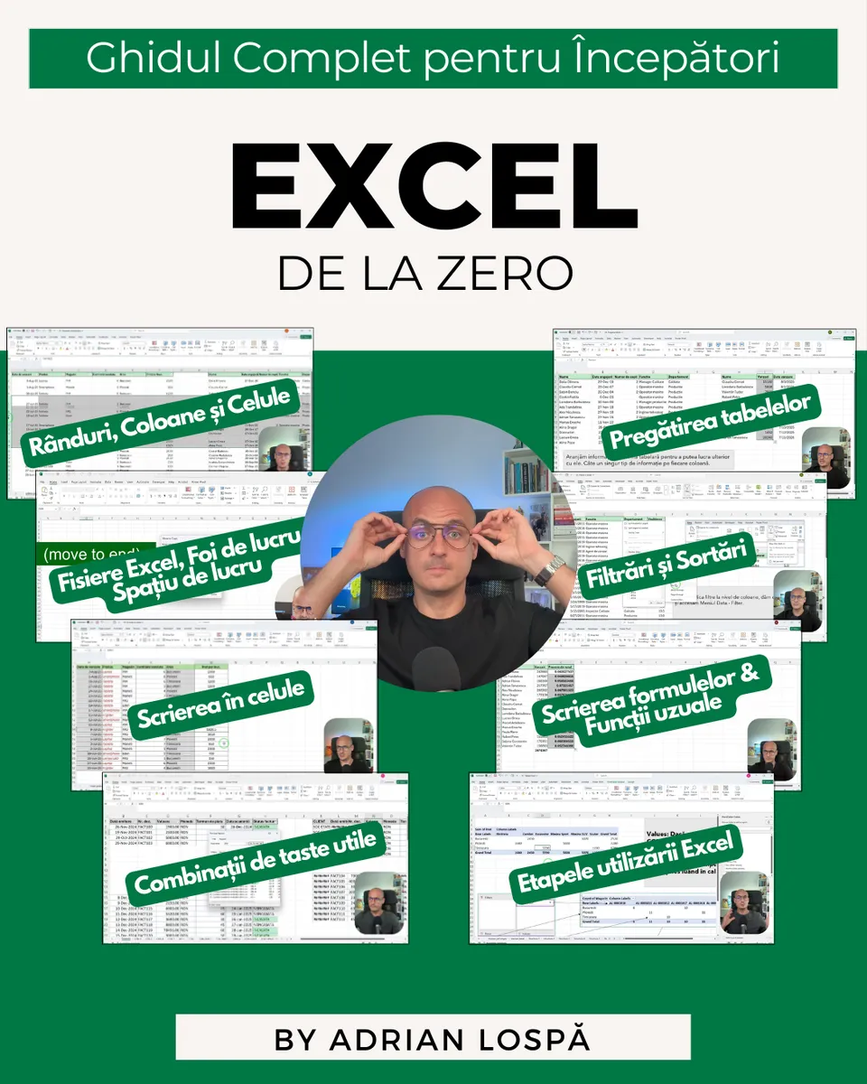 Curs Video Excel Începători – Stăpânește Bazele Excel Rapid