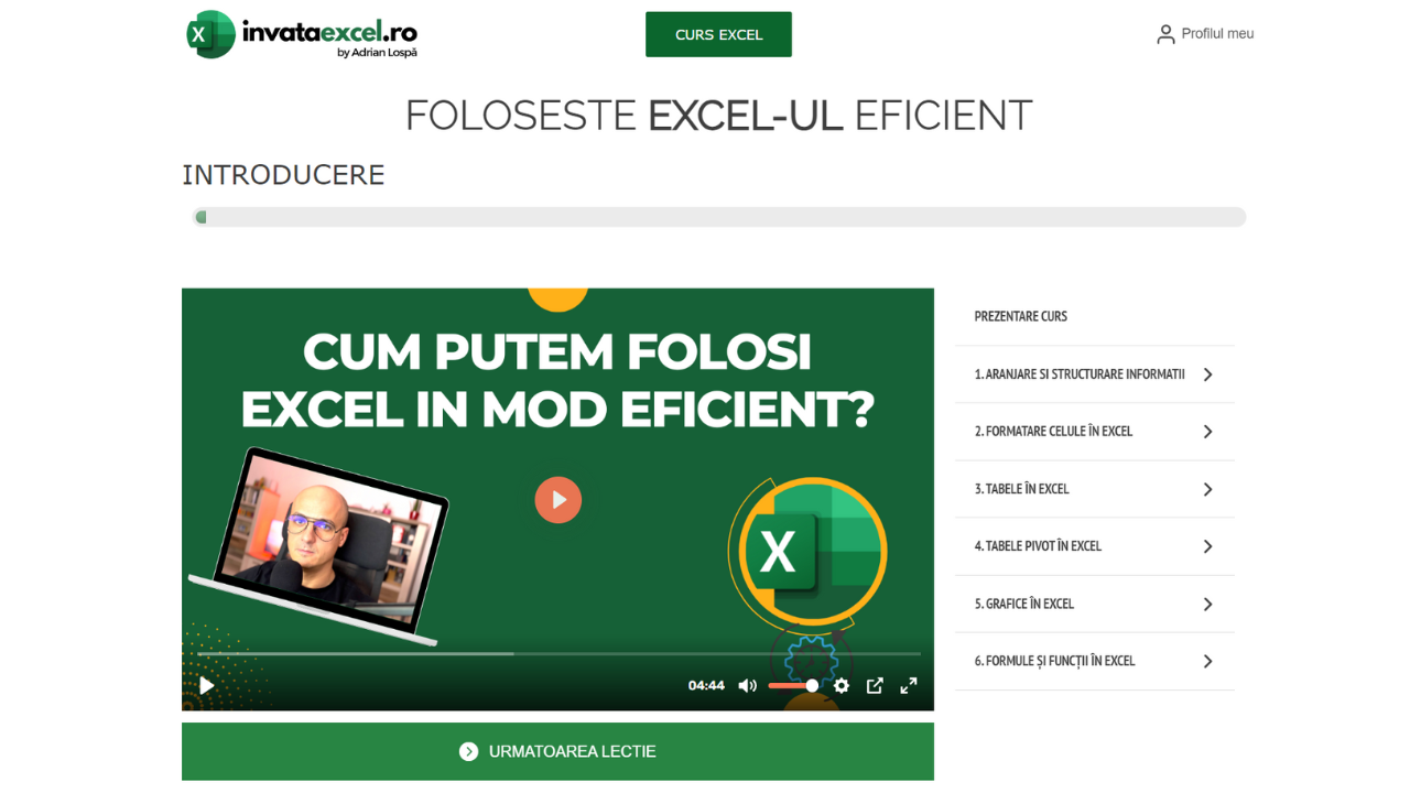 Înveți să lucrezi RAPID și EFICIENT în Excel - Cursuri Video