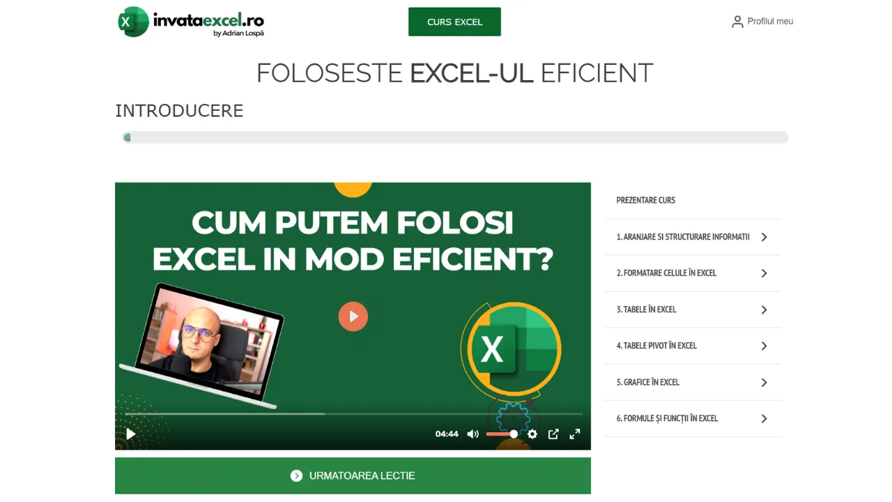 Înveți să lucrezi RAPID și EFICIENT în Excel - Cursuri Video