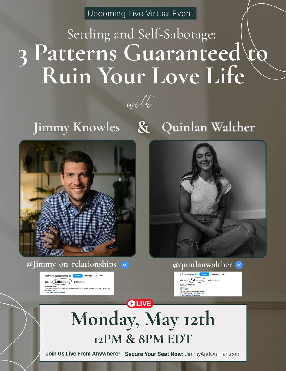 (STARTING SOON) Live Free Workshop with Jimmy & Quinlan: Settling ...