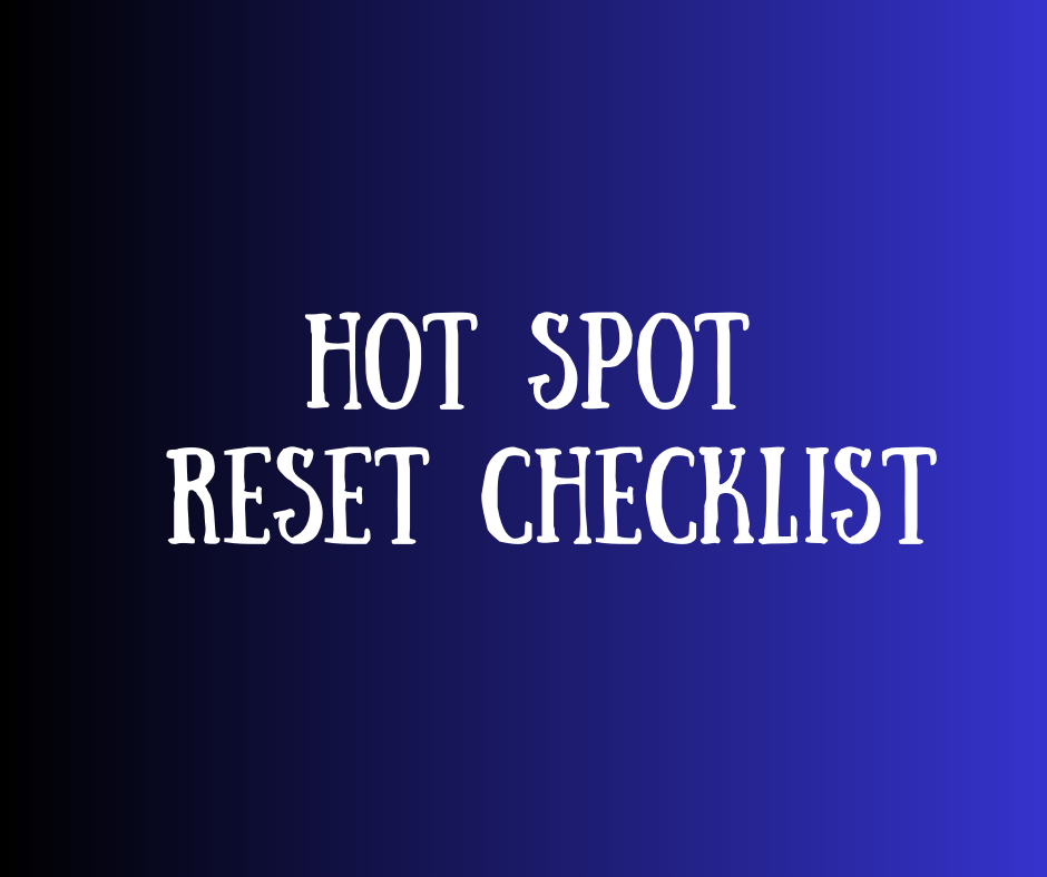 Craft Space Hot Spot Checklist