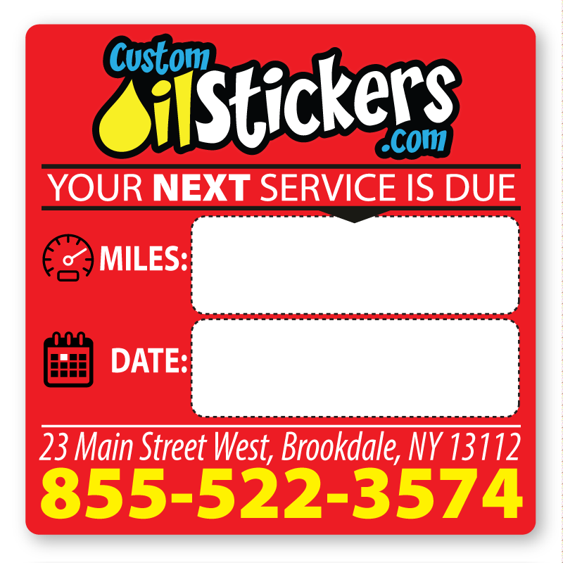 2000 Customized Oil Change Reminder Service Stickers Window Clings