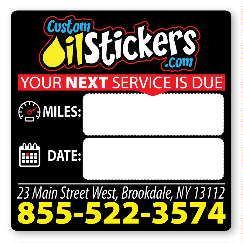 5000 Customized Oil Change Reminder Service Stickers Window Clings