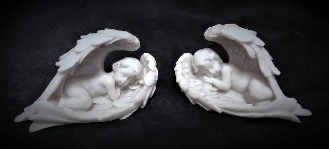 Baby Angels enfolded in wings