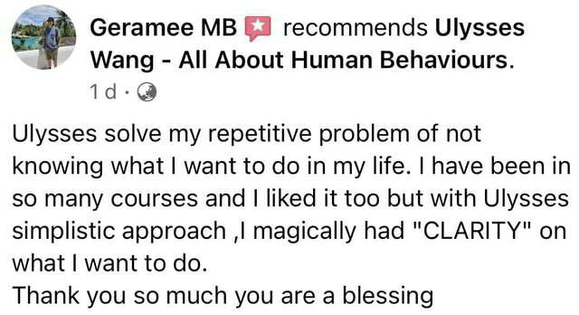 Neuro-Linguistic Programming (NLP) Certification by Ulysses Wang