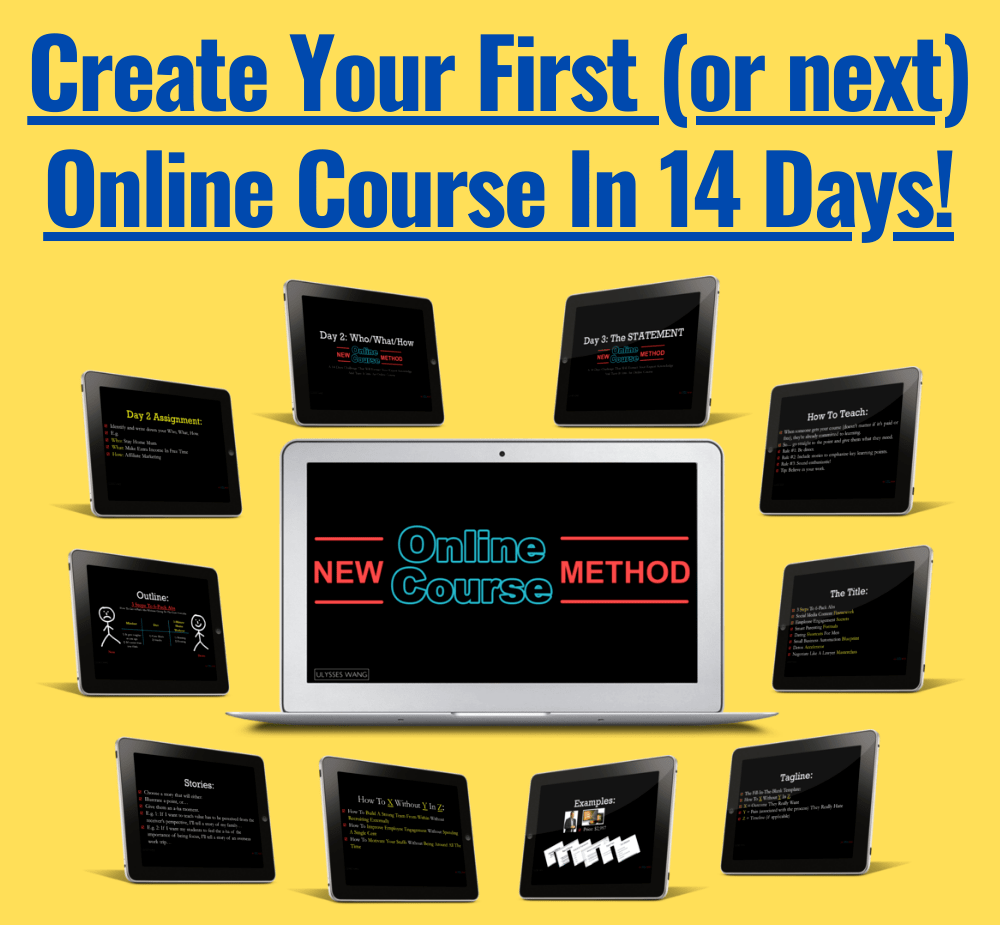 14 Days Challenge By Ulysses Wang - Create Your Very Own Online Course