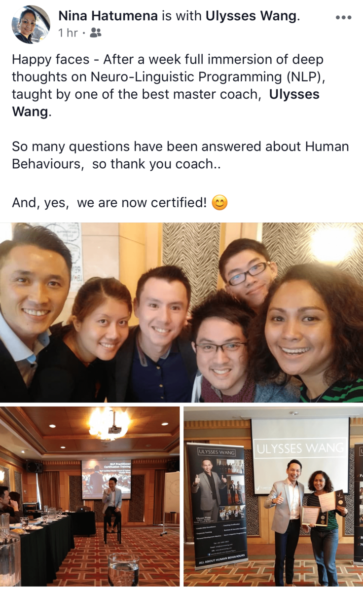 Neuro-Linguistic Programming (NLP) Certification by Ulysses Wang