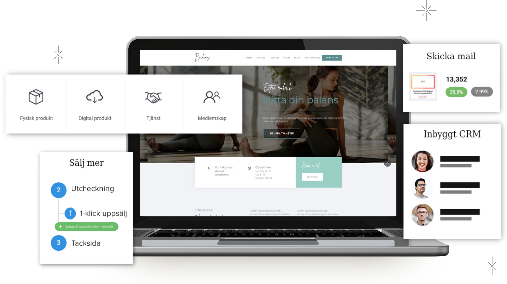 Skapa din hemsida, webbshop eller funnel med Webbas plattform!