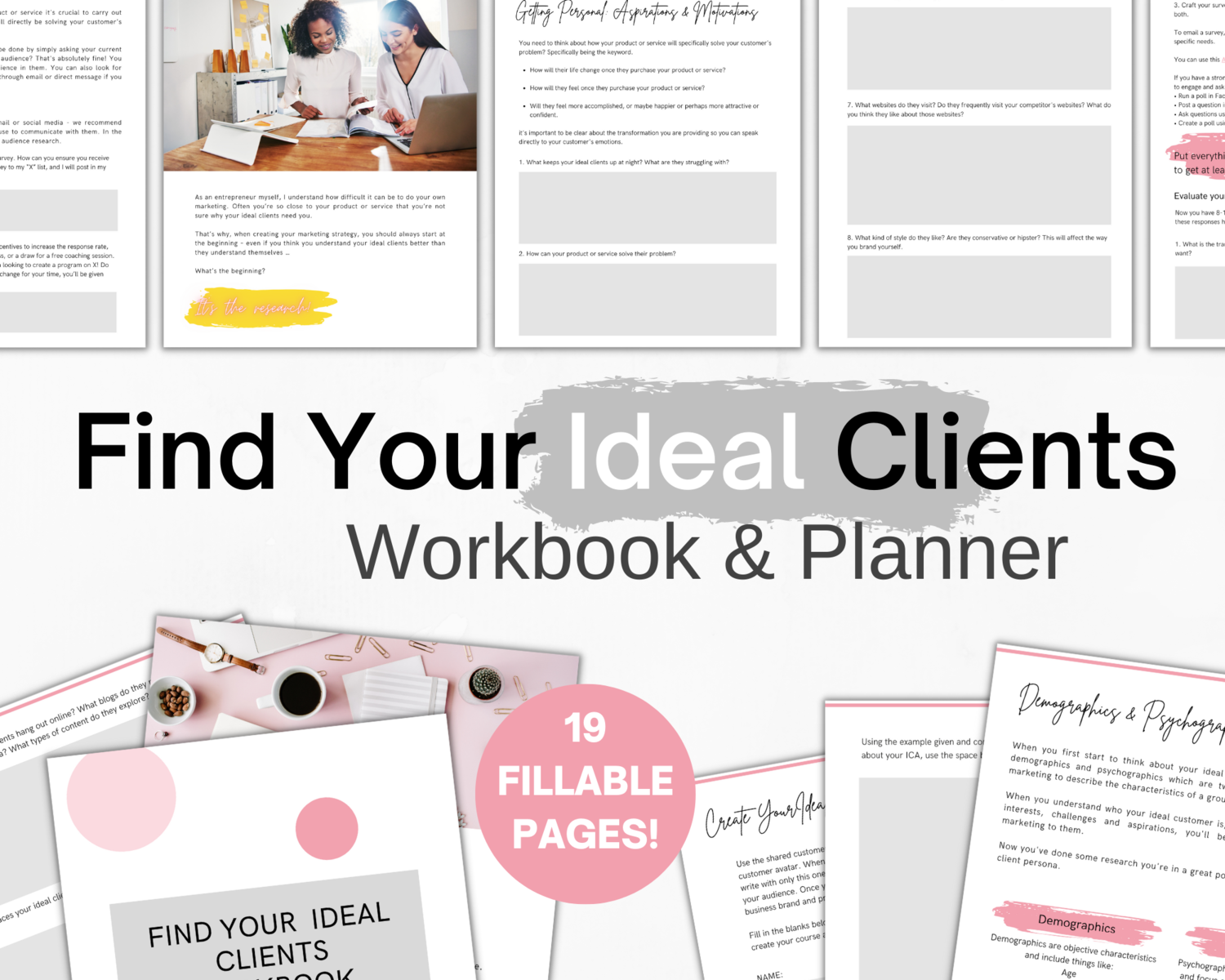 Ideal Customer Workbook | Target Audience Workbook | Find Your Ideal ...