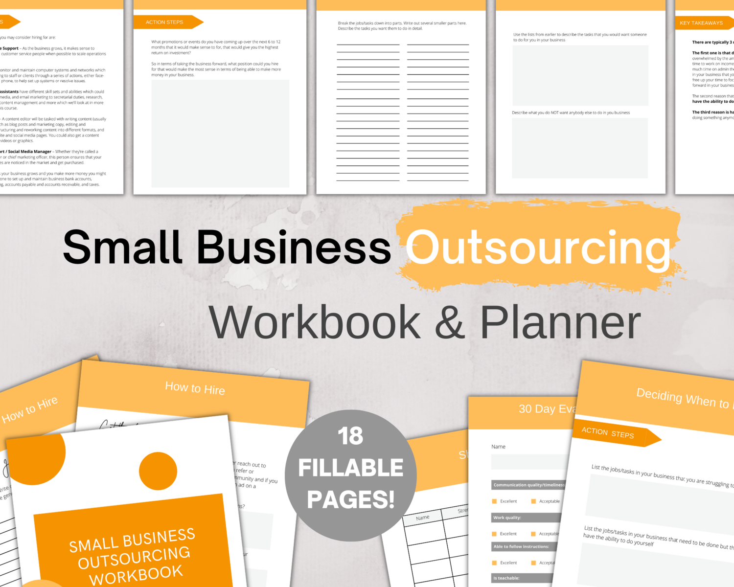 Outsourcing Workbook Fillable | Outsourcing Planner | Outsource Strategy