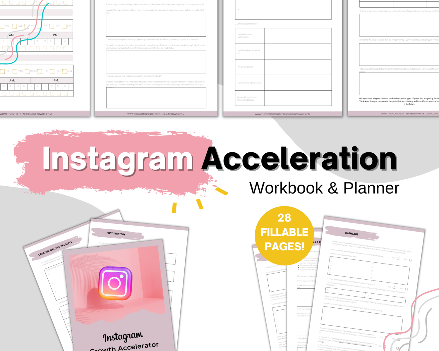 Instagram Growth Accelerator: Strategy Workbook, Content Planner, and Engagement Guide