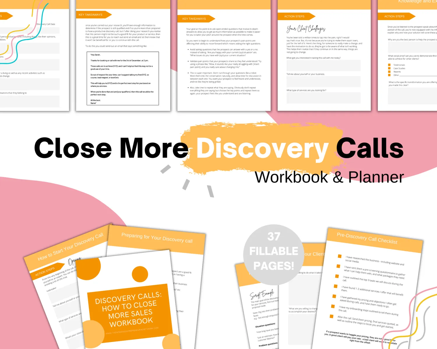 Discovery Call Workbook | Discovery Call Planner | Sales Calls