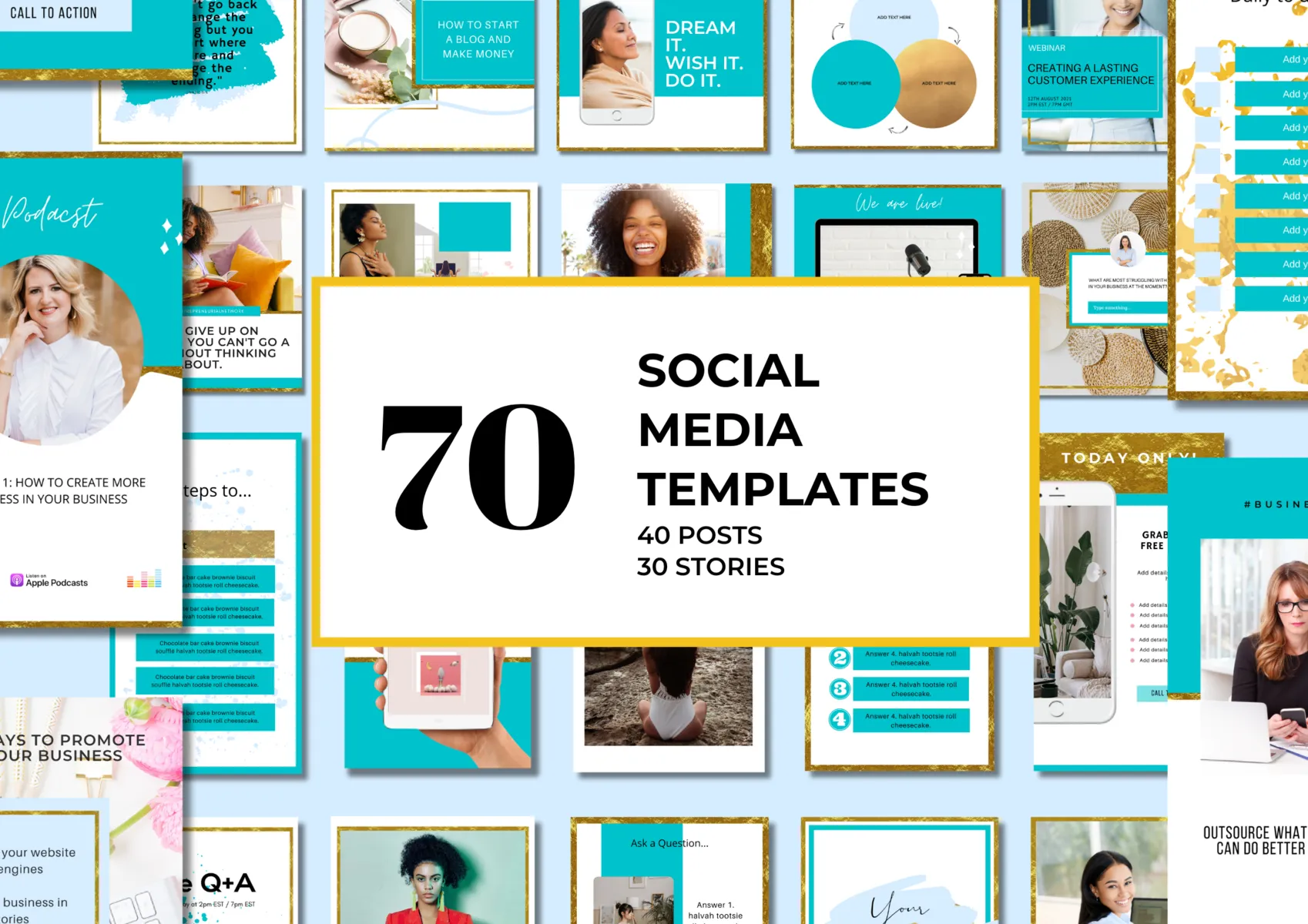 70 Bold Social Media Templates