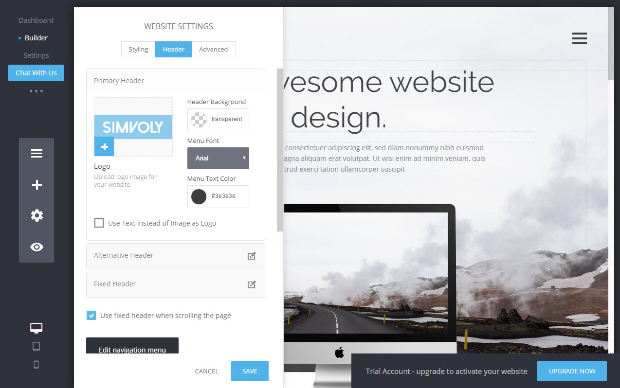 Editing your Header and Navigation Editing your Header and Navigation