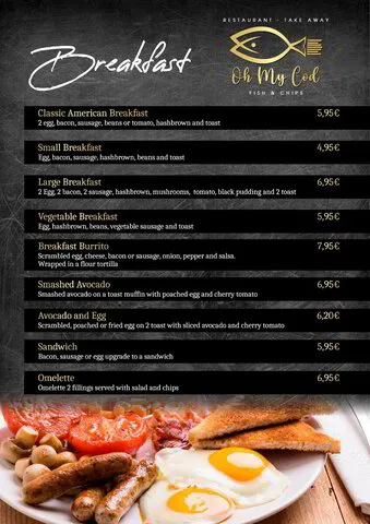 Oh My Cod Menu | Fish and Chips in Villamartín Plaza
