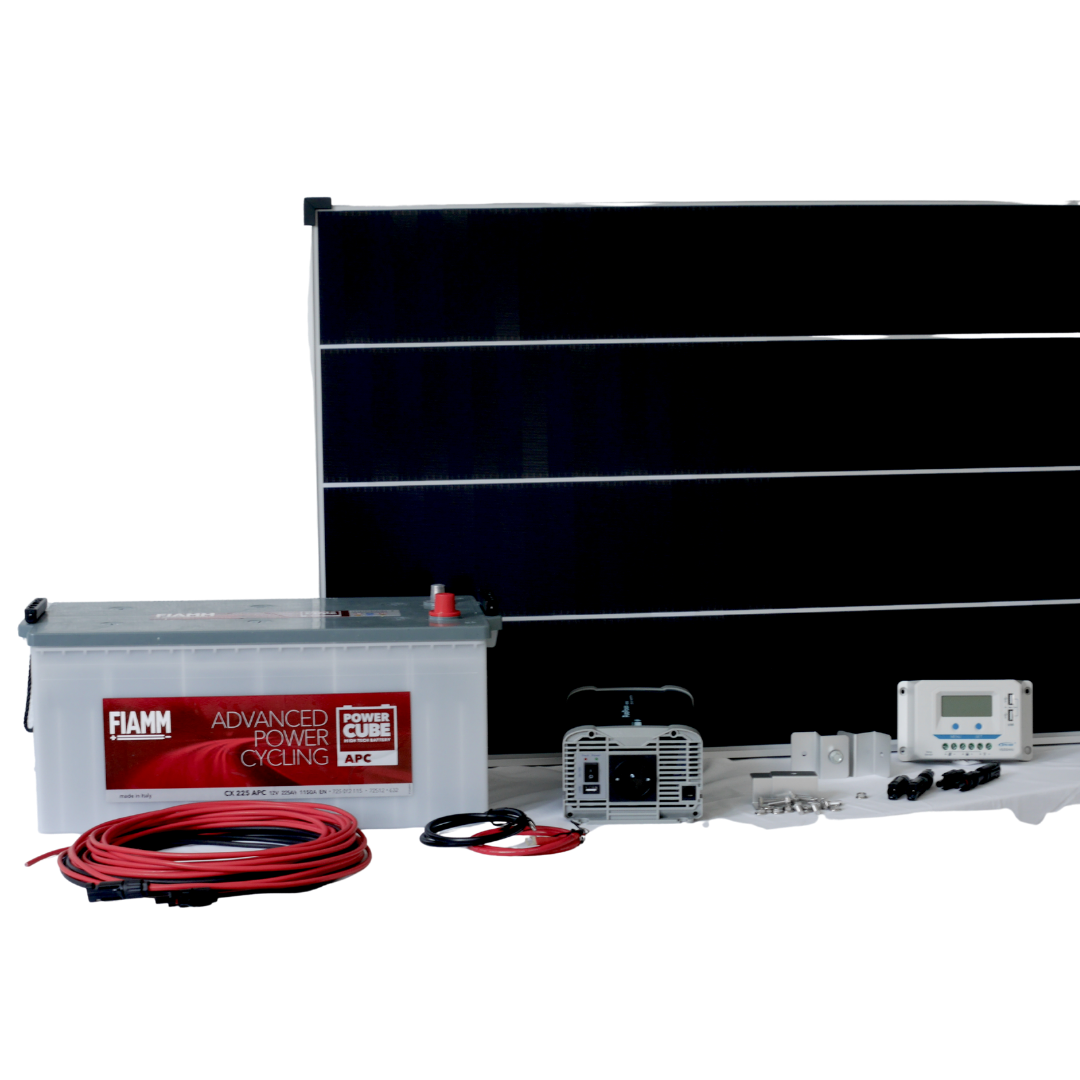 Zonnepaneelset Compleet 510 Watt Inclusief Accu 230 Ah Omvormer 1000