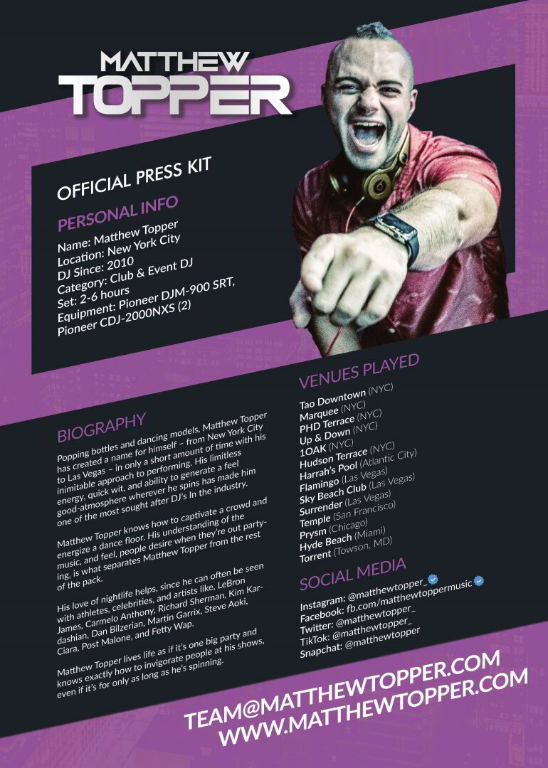 Matthew Topper - NYC Based DJ & Music Producer