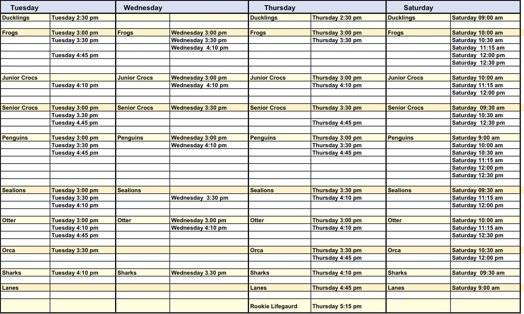 Coral Leisure Cobh Group Swimming Lessons May Rebooking