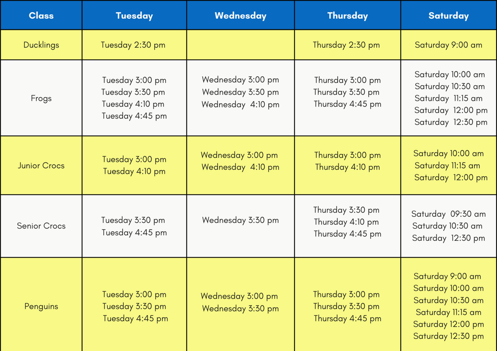 Coral Leisure Cobh Group Swimming Lessons Rebooking for November