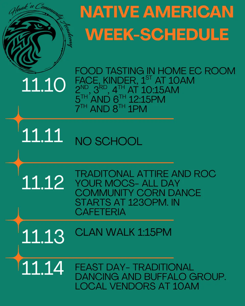 Native American Week Schedule