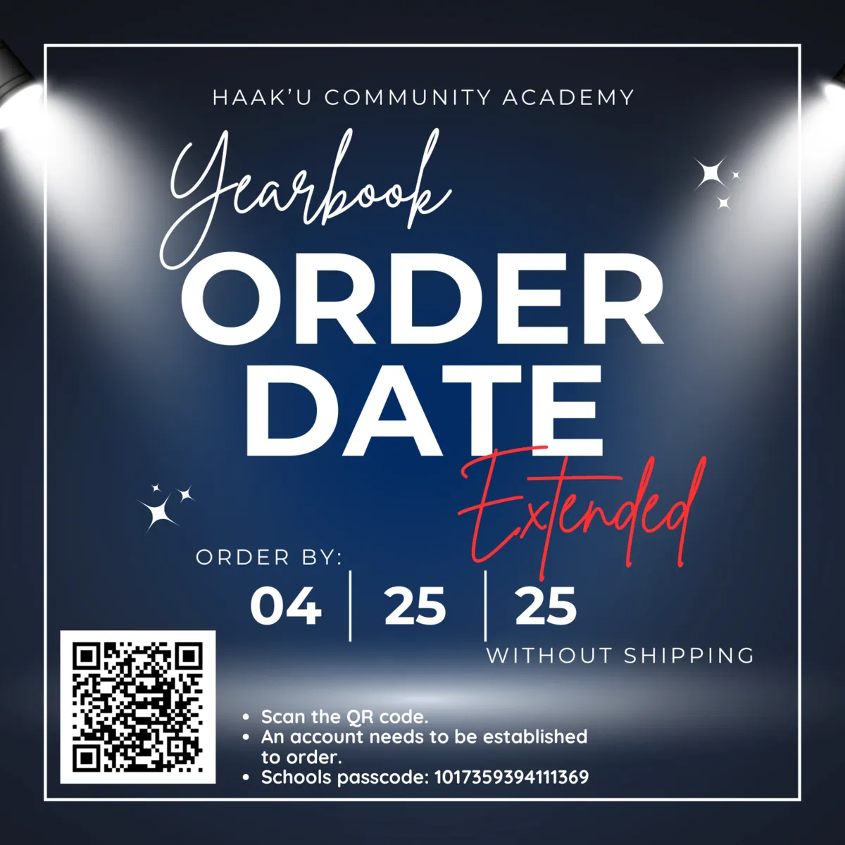 Yearbook Order Date Extended!