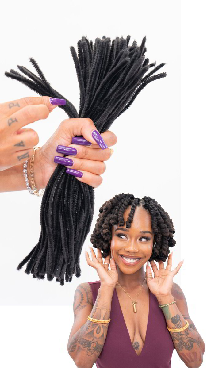 Pipe Cleaner Curls On Short Locs