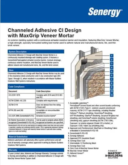 Channeled Adhesive CI Design with MaxGrip Veneer Mortar | | EIFS ...