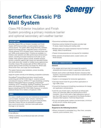 Senerflex Classic PB | EIFS | Exterior Insulation and Finish System