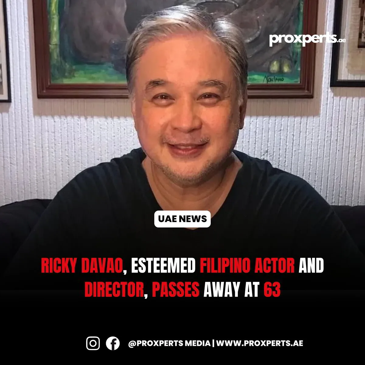 Ricky Davao, Esteemed Filipino Actor and Director, Passes Away at 63