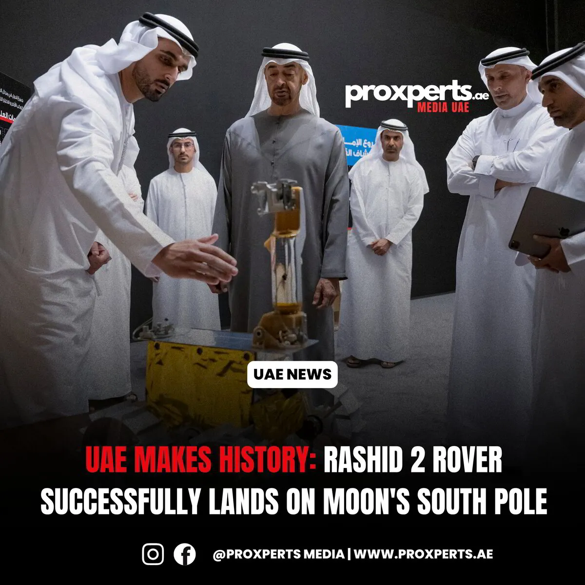 UAE Makes History: Rashid 2 Rover Successfully Lands on Moon's South Pole