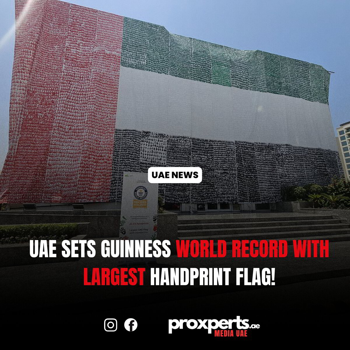 UAE Sets Guinness World Record with Largest Handprint Flag