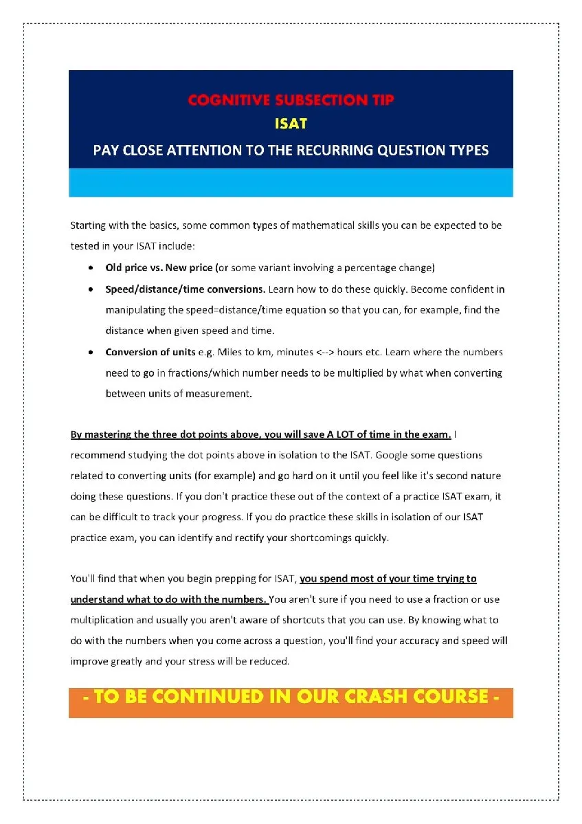 Sneak peak into our ISAT Exam Book written by Graduated Doctors