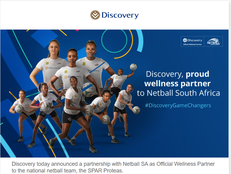 Discovery Teams Up With Netball Sa As Official Wellness Partner To The