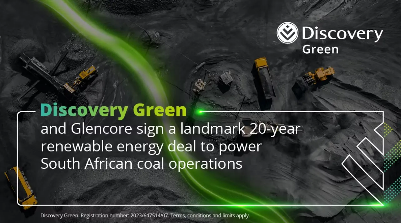 Discovery Green and Glencore sign a landmark 20-year renewable energy deal