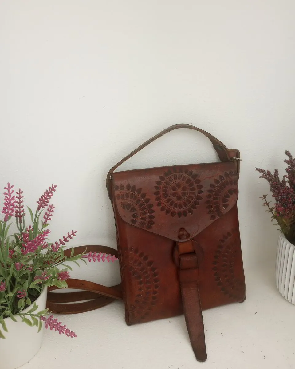 Rectangular Mayan bag with sun design