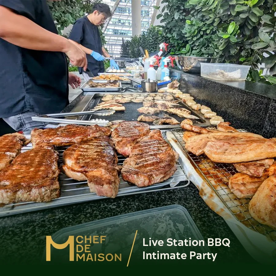 Live Station BBQ Intimate Party 10 guests | BBQ Catering with Chef ...