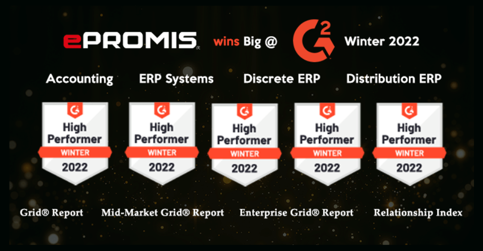 ePROMIS Wins Multiple Awards as G2 Winter 2022 High Performer
