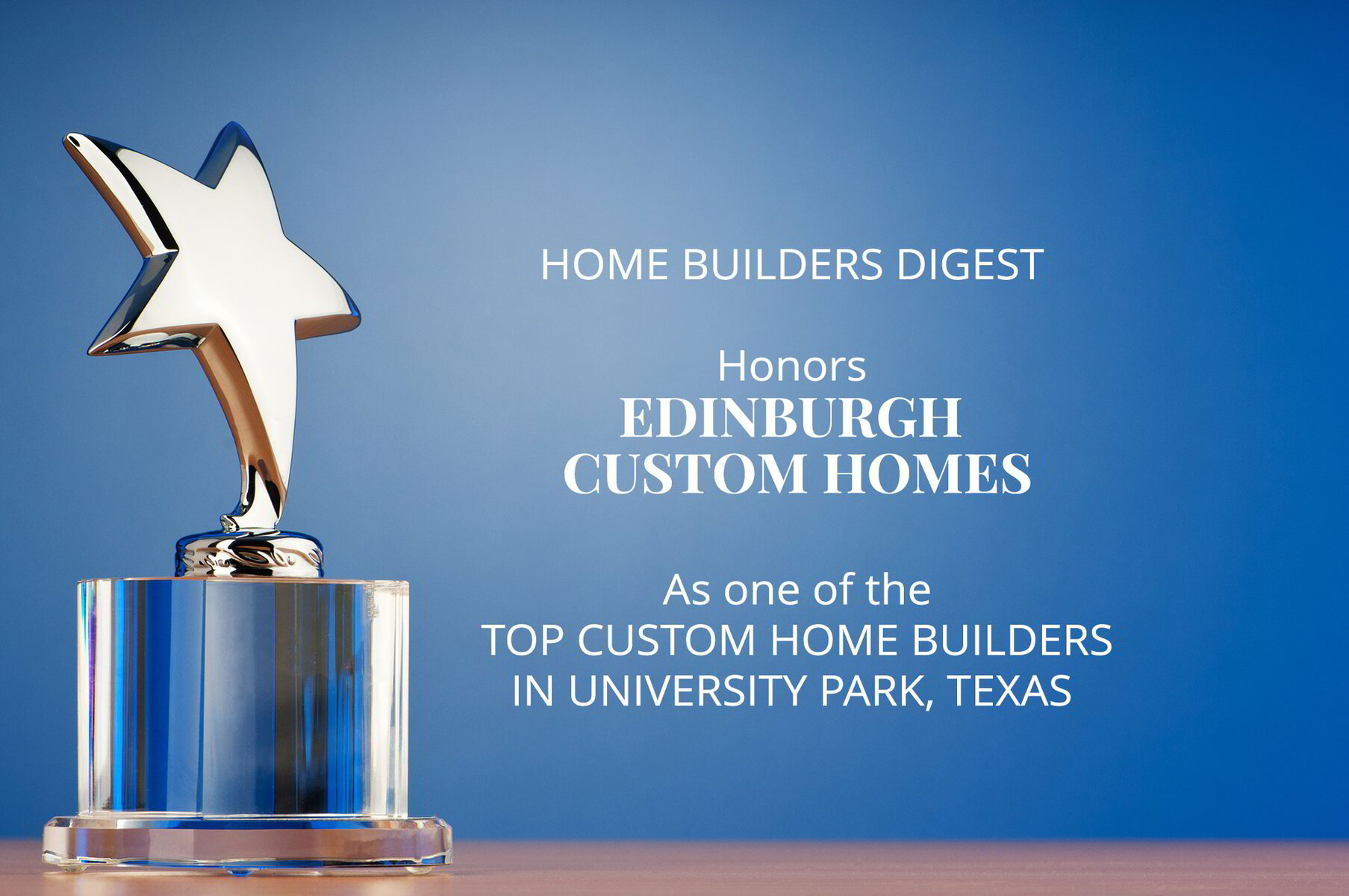 Home Builder Digest Honors Top University Park Home Builders