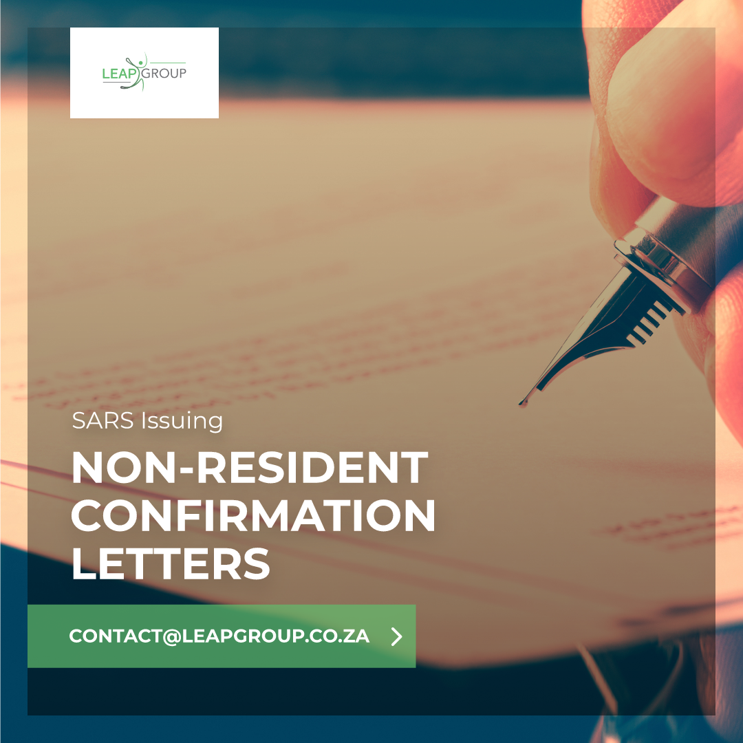 Sars is now issuing letters confirming non tax residency