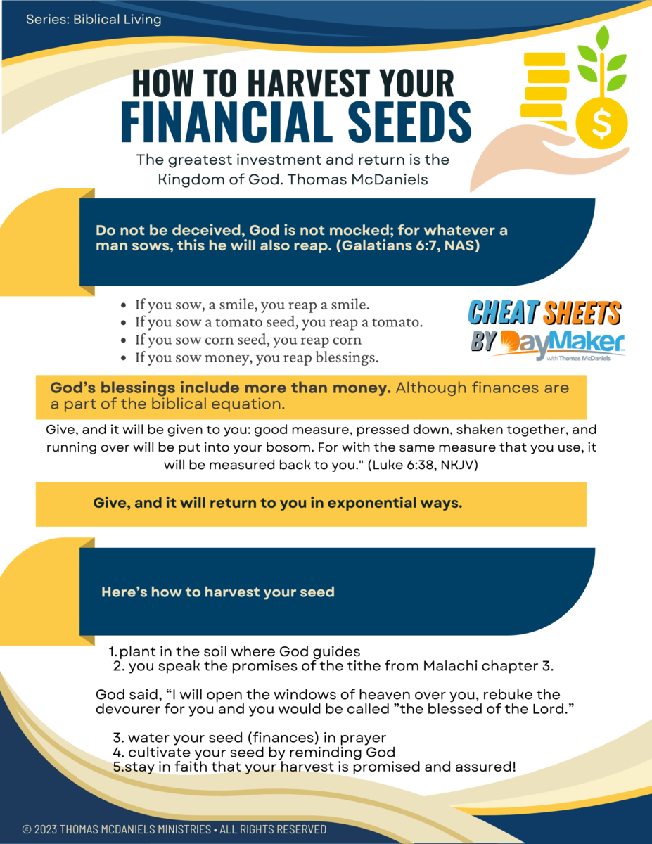 Cheat Sheets ~How to Harvest Your Financial Seeds