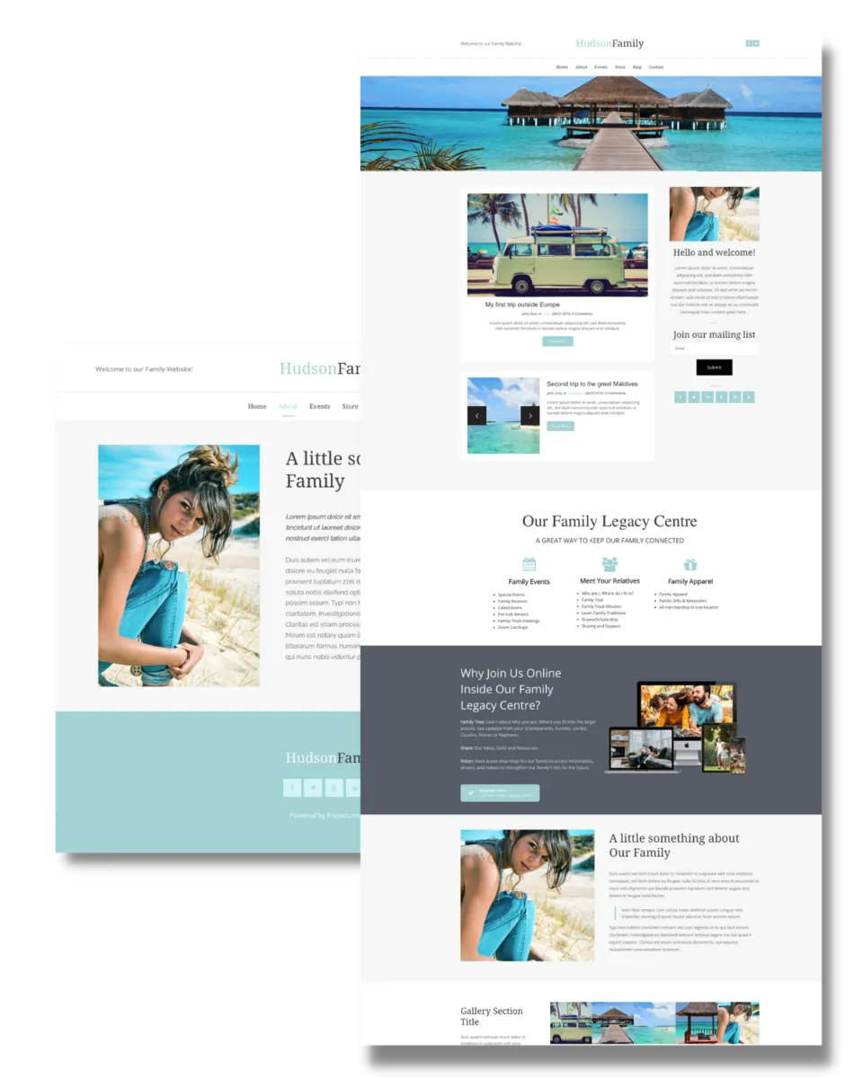 Create a Personalized Family Website | Kinnectli