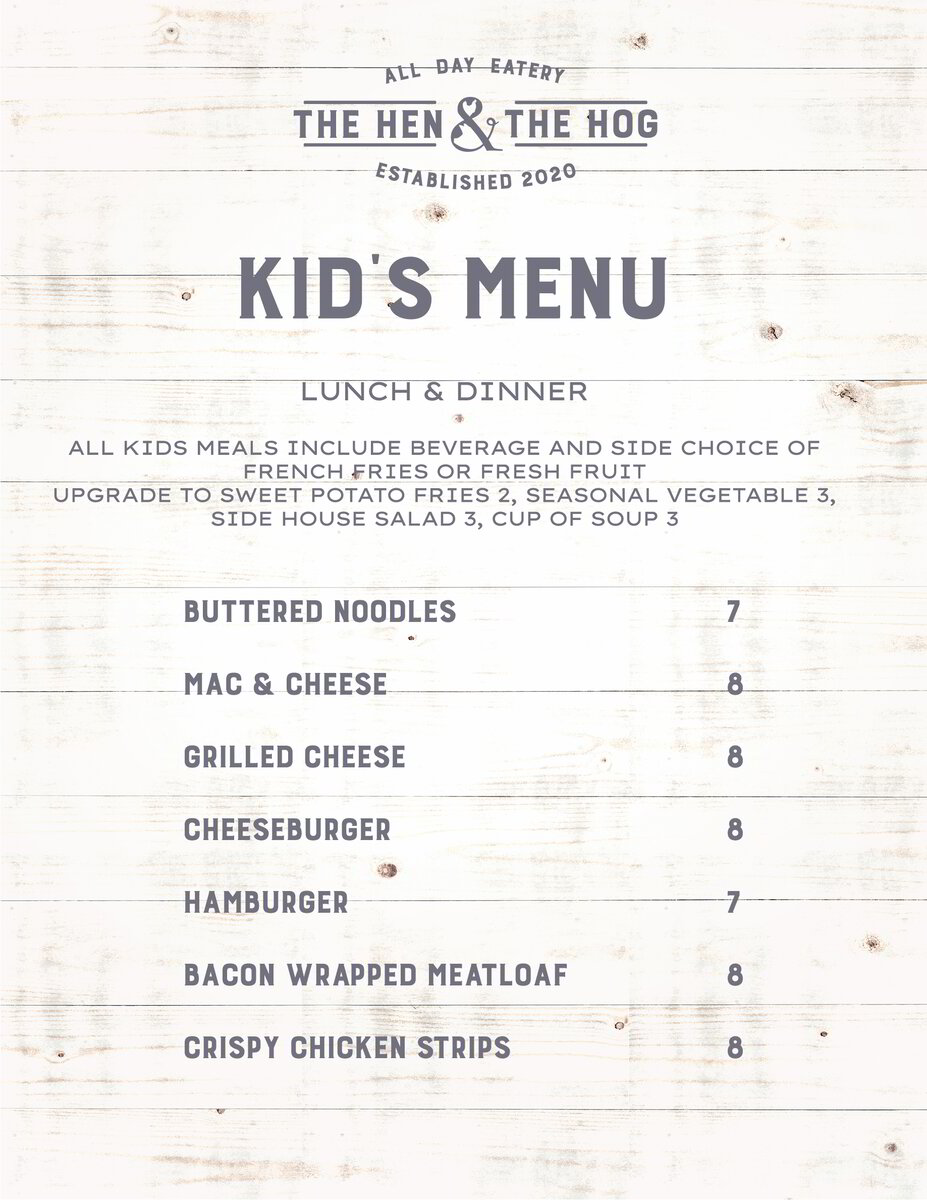 H&H Lunch & Dinner Menu